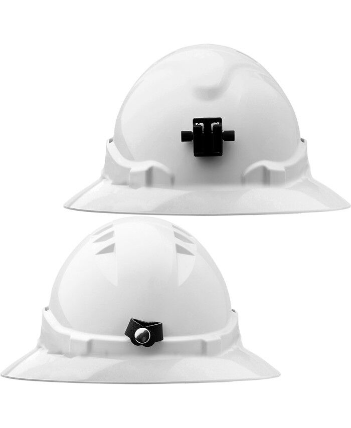 V6 Hard Hat Unvented Full Brim with Lamp Bracket and Ratchet Harness ...